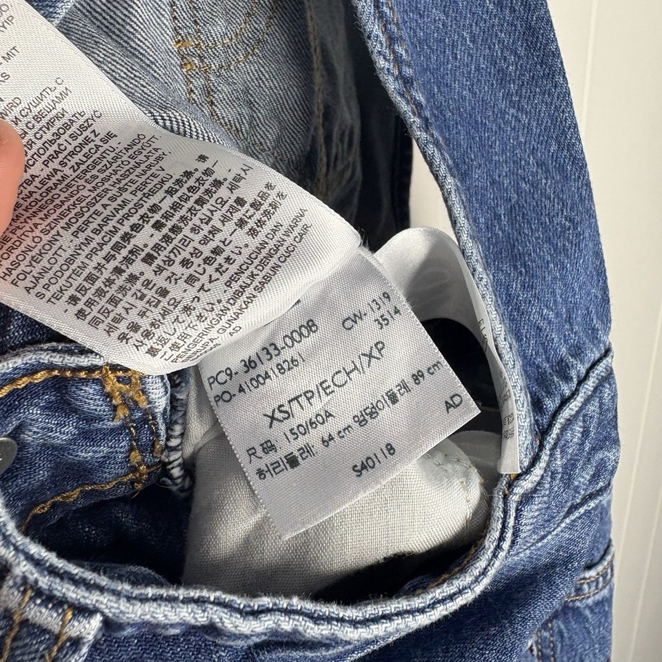 Levi’s Denim Bib Overalls Blue Medium Wash Raw Hem Women’s Size XS Fall ...