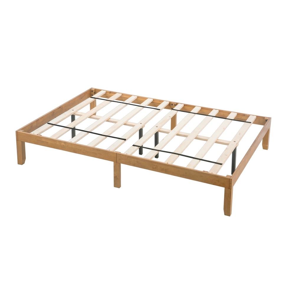 Queen Size Wood Platform Bed Frame,No Box Spring Needed,Strong Wood ...