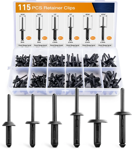 Plastic Pom Pop Rivets Assortment Poprivet Poly Bevel Round Head Blind ...