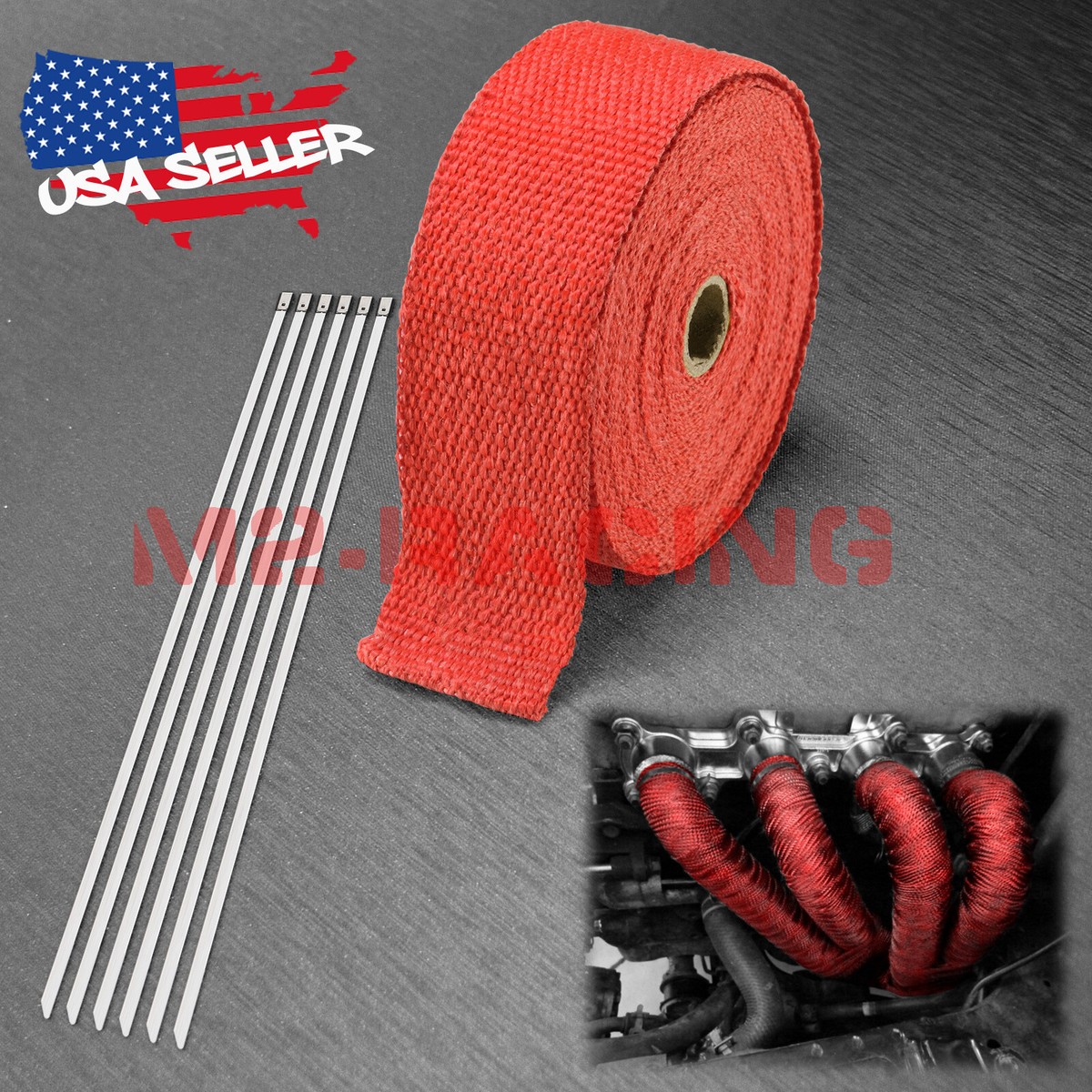 Red Exhaust Wrap Motorcycle Stainless Steel Collars For Exhaust Wrap