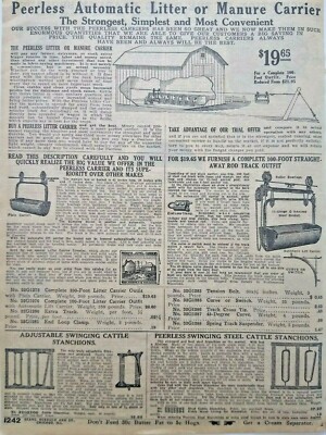1911 Peerless Manure Carrier Farming Machinery Sears Catalog Page Vtg ...