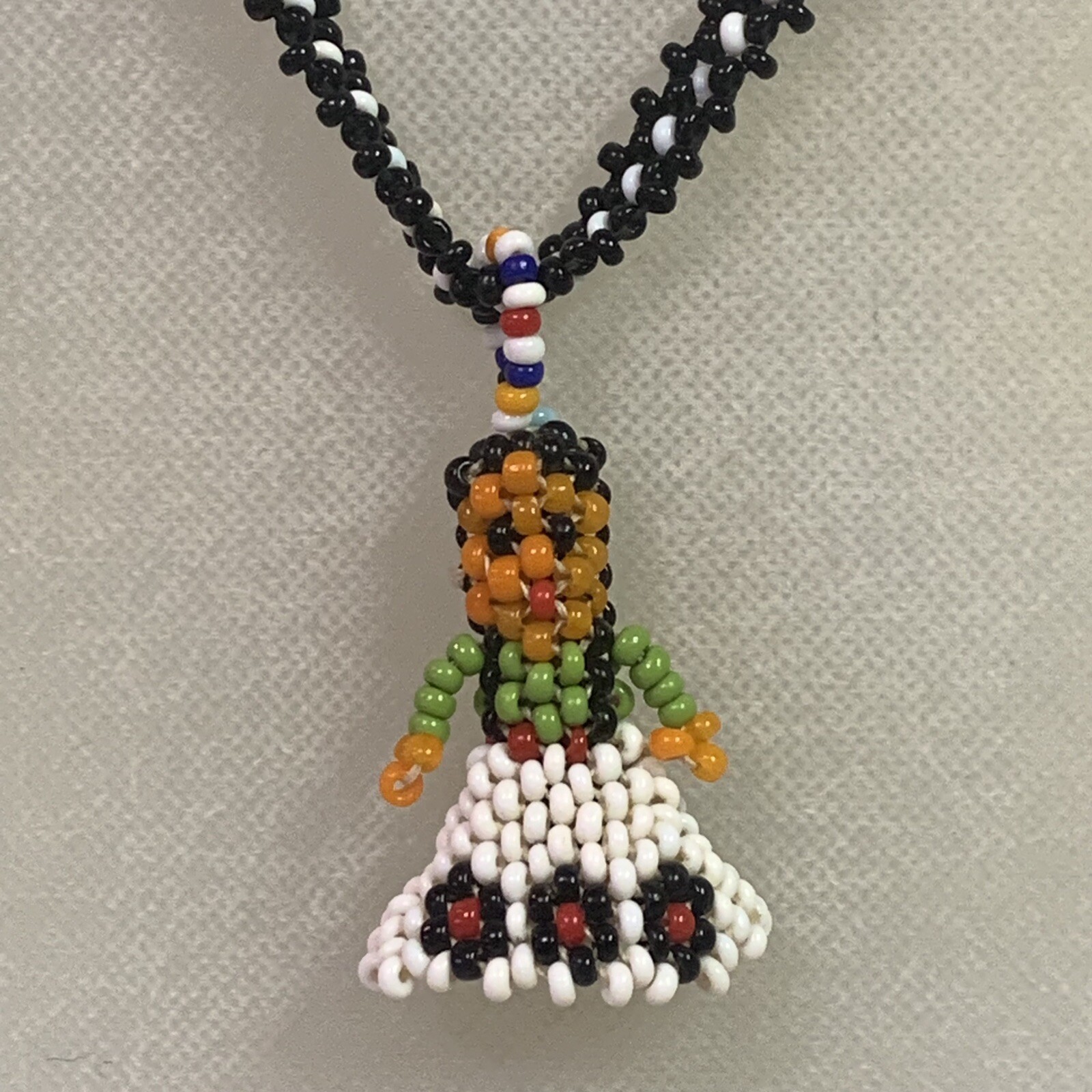 Vintage Seed Bead Native American Indian Lady Doll Ne… - Gem