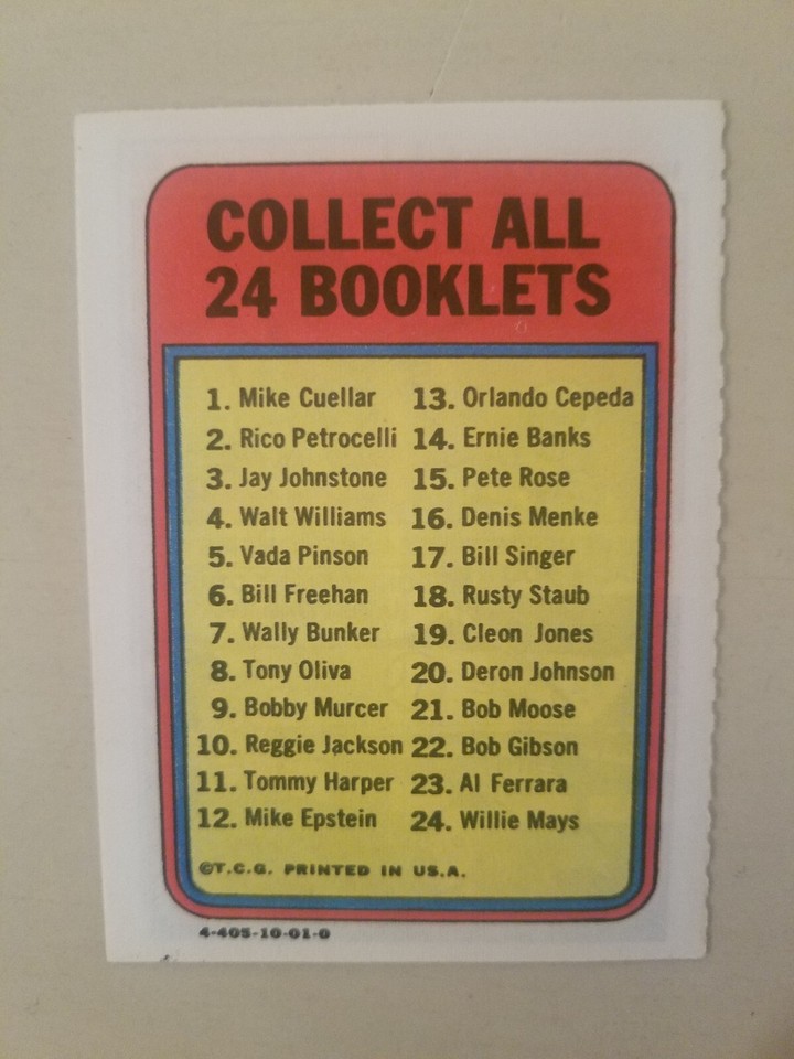 Ernie Banks Vintage 1970 Topps MLB Booklet #14 Chicago Cubs HOF VG COOL ...