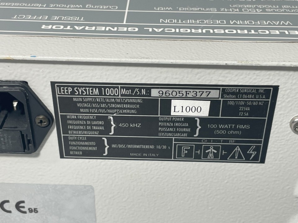 Cooper Surgical LEEP System 1000 MONOPOLAR ELECTROSURGICAL GENERATOR | eBay