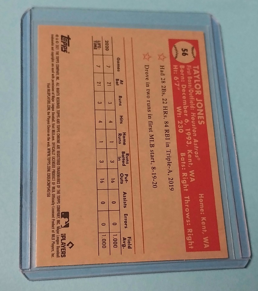 2021 Topps Chrome MLB Taylor Jones Rookie RC Card Platinum Anniversary ...