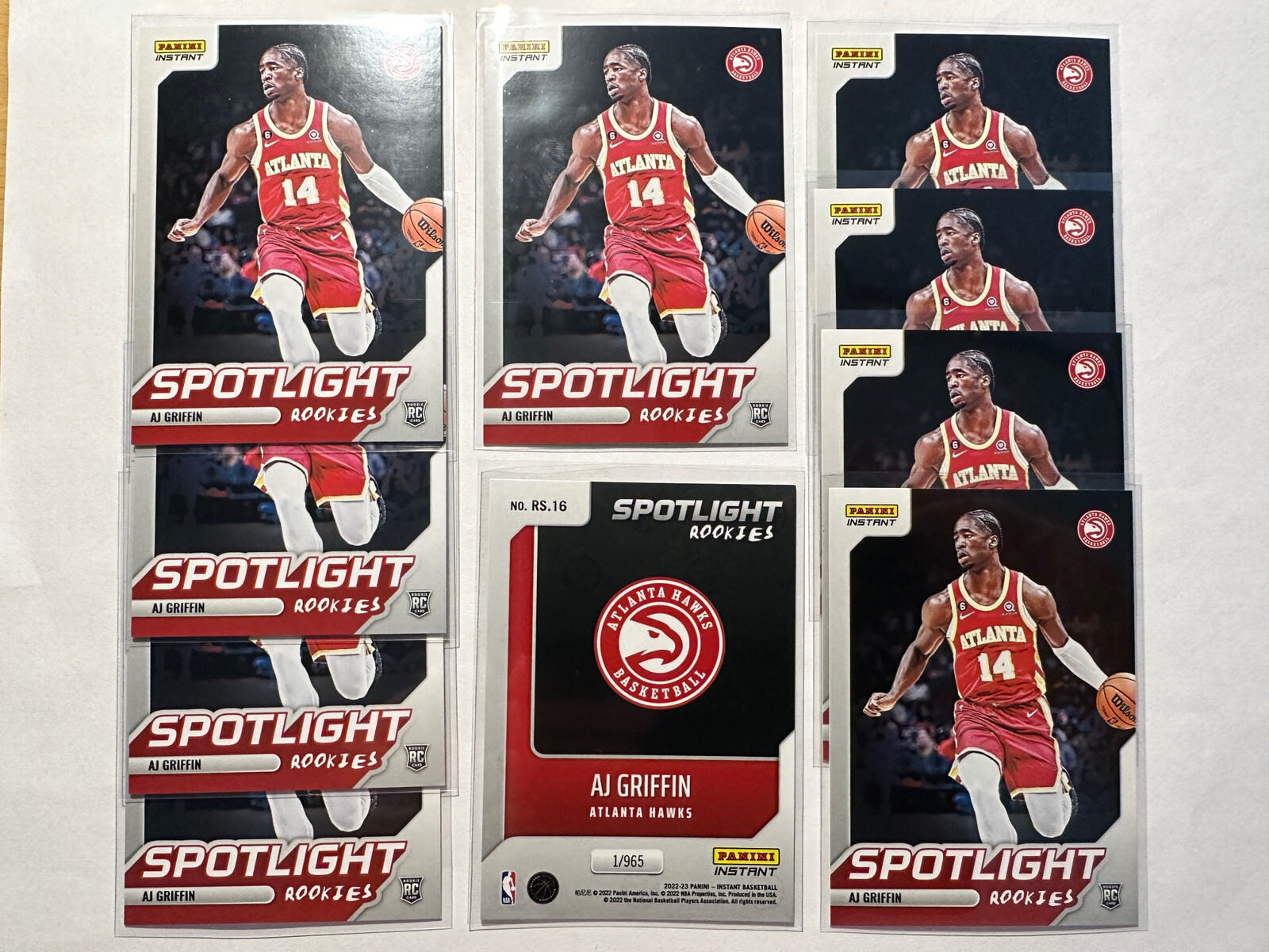 Lot Of 10 2022-23 PANINI NBA "Spotlight Rookies” AJ GRIFFIN #RS.16 RC 1 ...