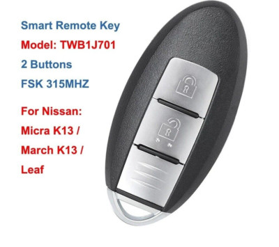 Fits Nissan Micra March K13 Leaf Smart Remote Car Key Fob 2 Buttons ...