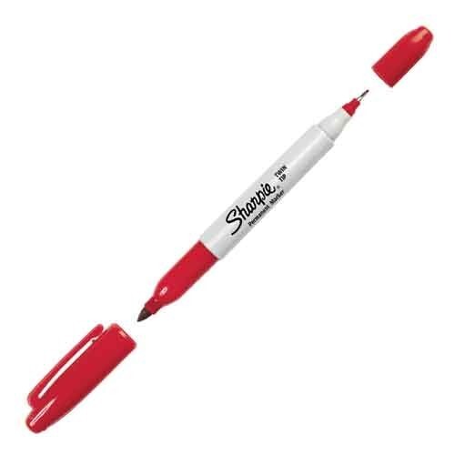 Sharpie Twin Tip Permanent Marker Fine/Ultra Fine Tips Red School ...