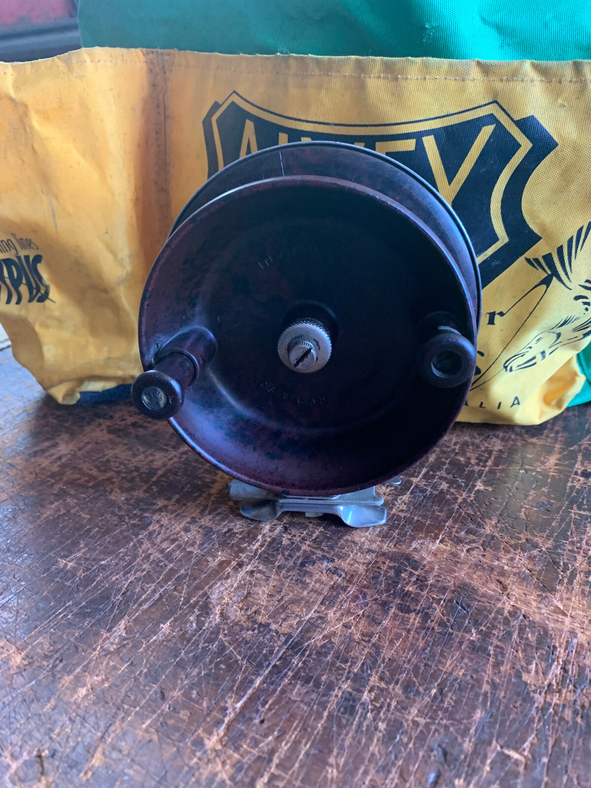 Vintage Alvey 500 A/1 7 Side Cast Cedar Wooden Spool 5" Fishing Reel ...