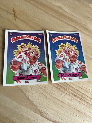1986 Topps Garbage Pail Kids NICKY HICKEY #130A & HANK E PANKY #130B ...