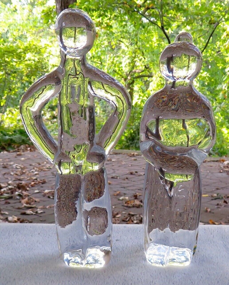 Vintage Swedish Man & Woman by Reijmyre Glass Factory designed by Tyko ...