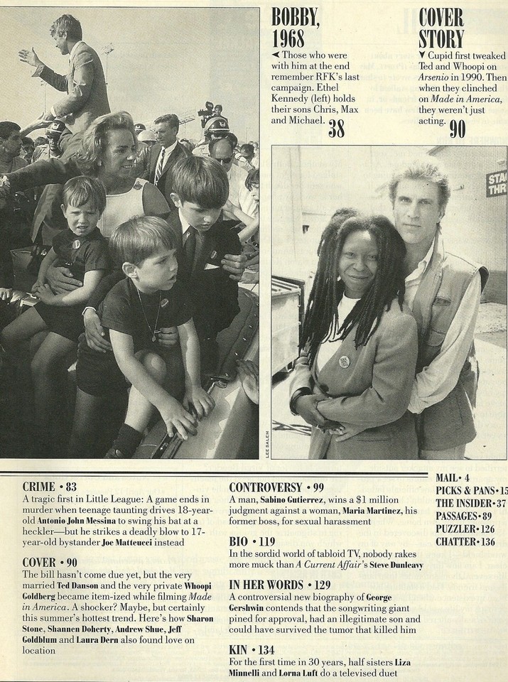 People Magazine June 7 1993 Ted Danson Whoopi Goldberg Robert Kennedy ...