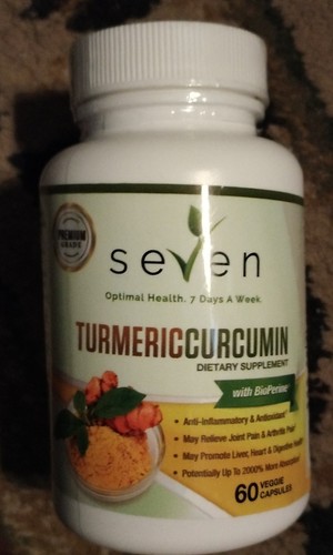 Turmeric Curcumin Supplement, Natural Joint Boost, 60 Caps, exp 02/27 ...