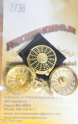 Precision Scale HO #2738 Quiet Fan Kit (3 Fans) Brass/Plastic (.639 ...