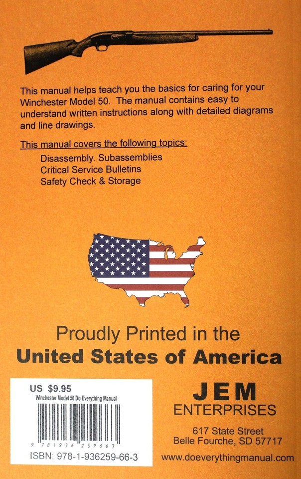 Winchester Model 50 Do Everything Manual Maintenance Disassembly Care ...