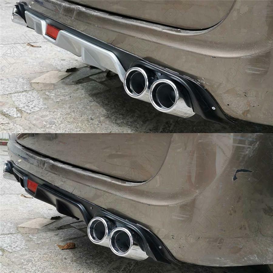 Car Rear Bumper Diffuser Lip Spoiler With Tail Brake Light Black Silver ...