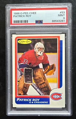 1986-87 O-Pee-Chee #53 PATRICK ROY Rookie Card PSA 9 Mint RC Montreal ...