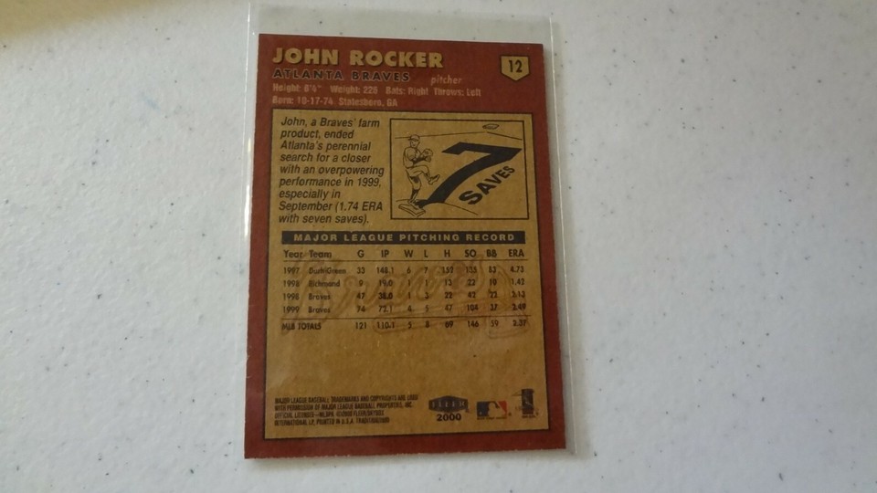 2000 FLEER TRADITION #12 JOHN ROCKER BASEBALL CARD | eBay