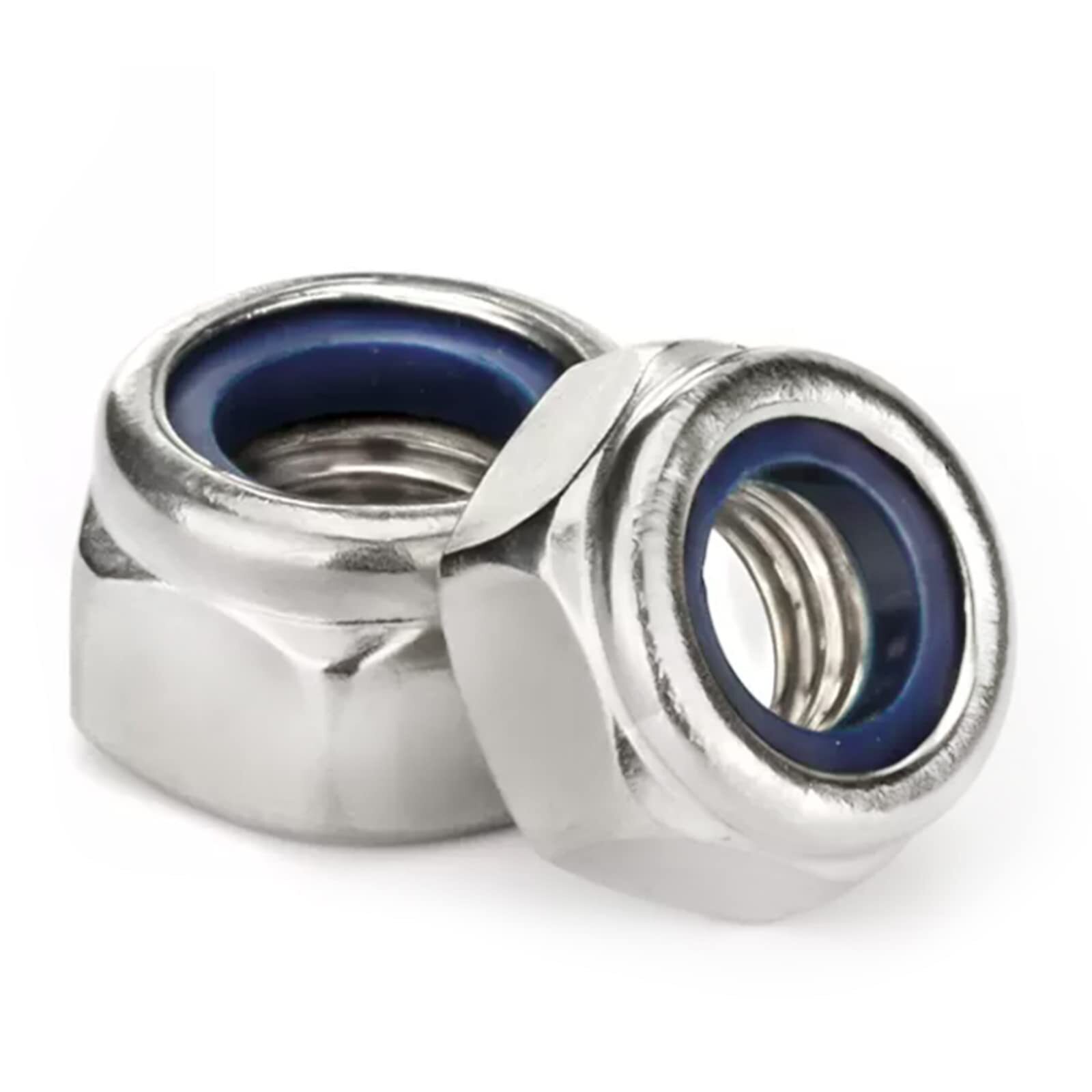 M8 Nylon Insert Lock Nuts, M8-1.25 Nylon Locknuts 304 Stainless Steel ...