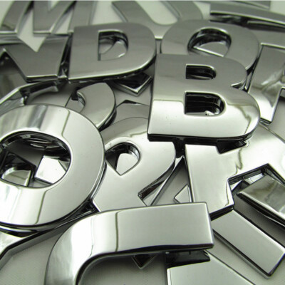 1Pc DIY Chrome 3D Metal Letter Number Emblem Badge Car Sticker Decal ...