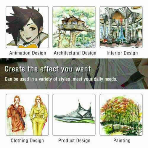 24 Colour Brush Pens Set Dual Tips Fine Art Markers Drawing Watercolour ...