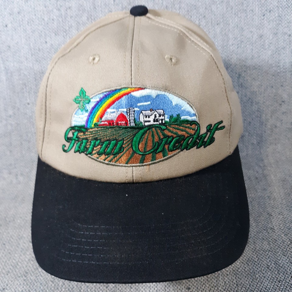 Farm Credit Hat Snapback Rainbow Scene Farmhouse Red Barn K-Products ...