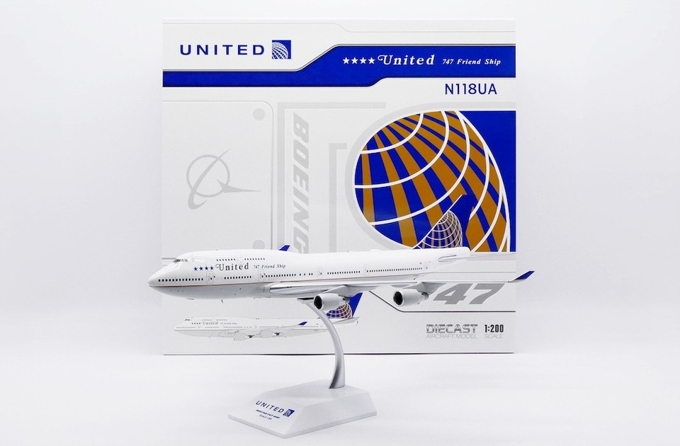 JC Wings XX20518 United Airways Boeing 747-400 N118UA Diecast 1/200 AV ...