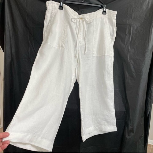 Women’s 14 Lauren Ralph Lauren 100% Linen White Capris Vacation Resort ...