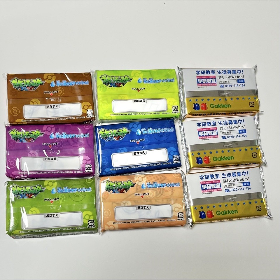 [Brand New and Unused] Flushable Pocket Tissue Pokemon x6+Bonus x3 | eBay
