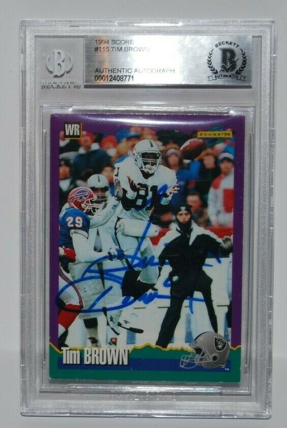 Tim Brown Autographed Memorabilia | Signed Photo, Jersey, Collectibles ...