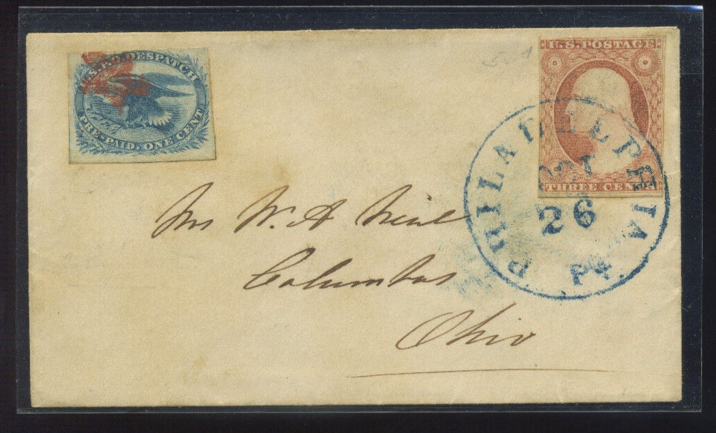LO2 USPO Despatch Carrier & 11 Washington Used Stamps On Nice Tiny ...