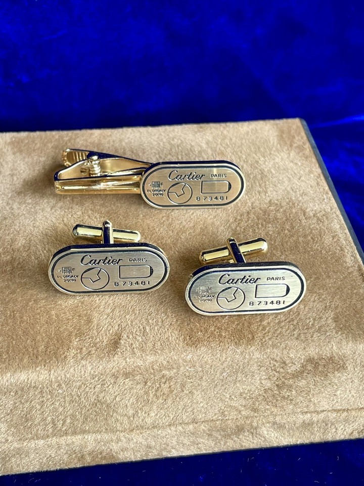 Cartier Lighter Tie Clip Cufflinks New Old Stock Condition Vintage Cufflinks Box | eBay