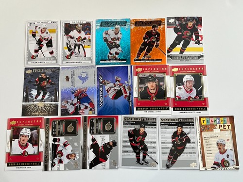 2023-24 UPPER DECK OTTAWA SENATORS INSERT LOT 7 - GLOSSY, ROOTS, RETRO ...