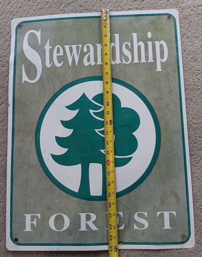Rare Vintage Stewardship Forest Voss Sign 18”x24” Tree Metal | eBay