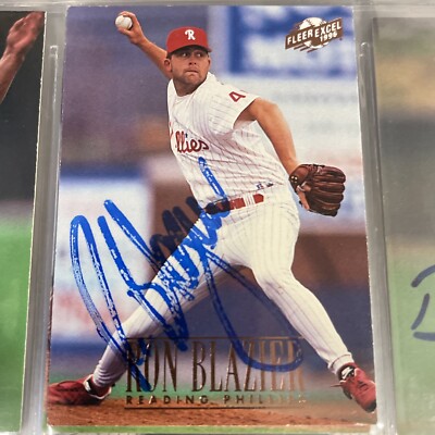RON BLAZIER Autographed Signed 1996 Fleer Excel card #195 Philadelphia ...