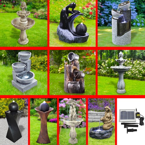 SOLAR BRUNNEN SPRINGBRUNNEN GARTEN BRUNNEN ZIER SOLAR WASSERSPIEL ...