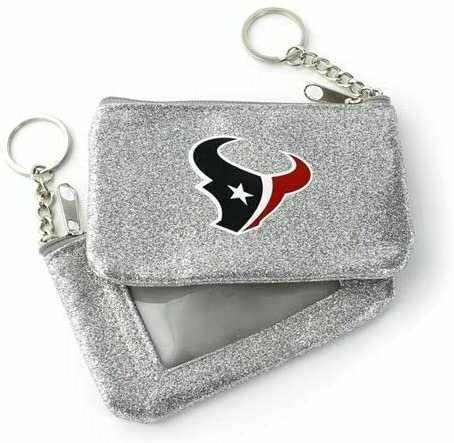 aminco Houston Texans Silver Sparkle ID Coin Purse Keychain | eBay