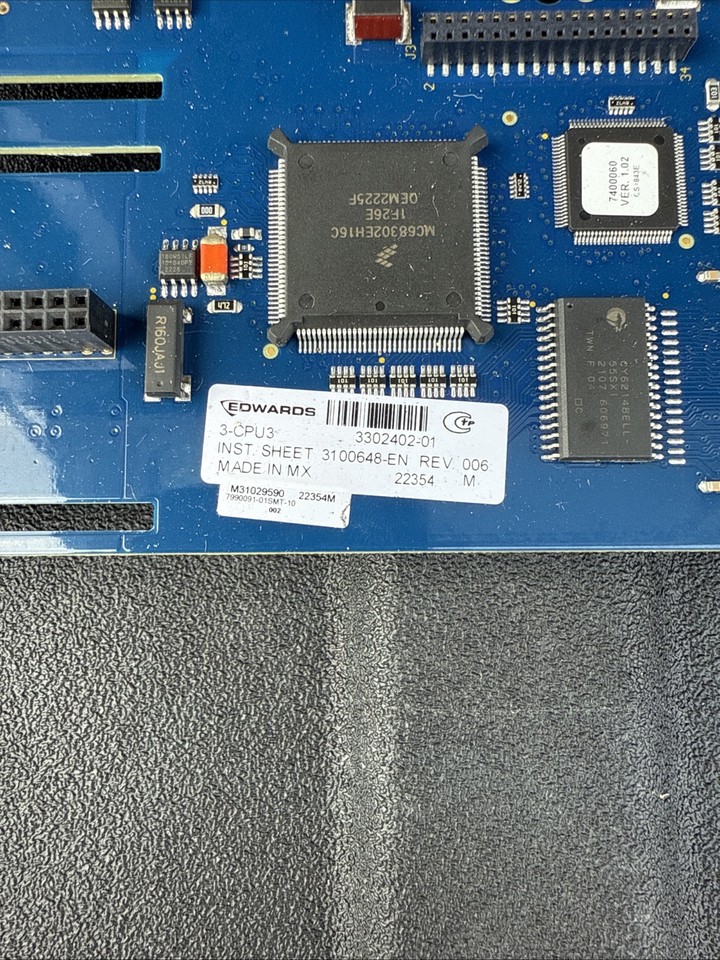 EST Edwards 3-CPU3 Fire Alarm System Board 3100648 REV 1.0 (CPU Fail ...