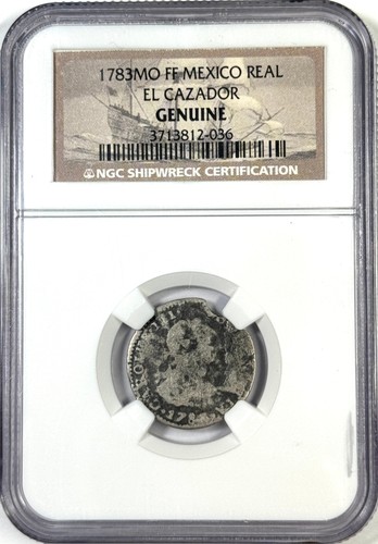 1783-Mo FF Colonial Mexico Real El Cazador Shipwreck Coin NGC Certified ...