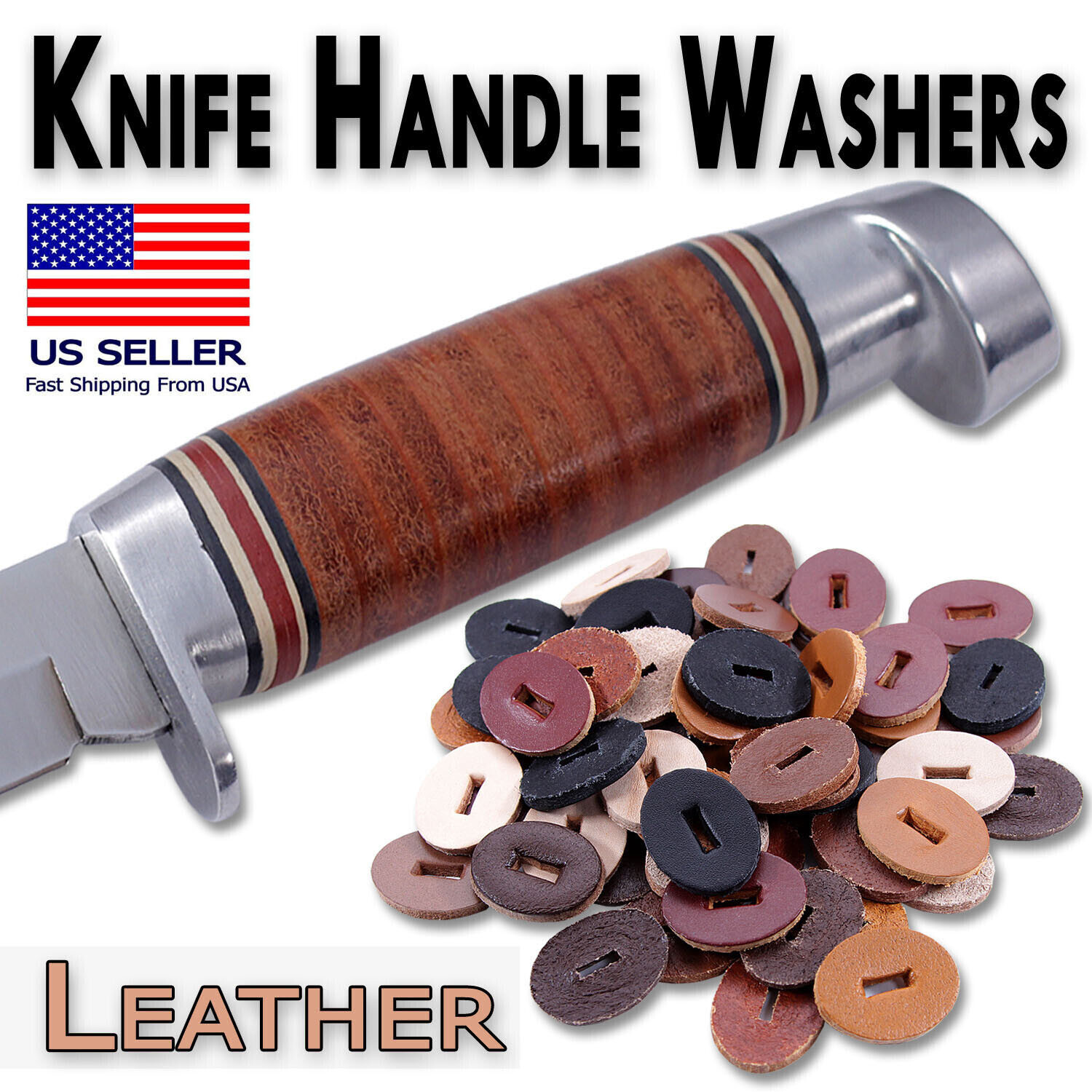 Leather Knife Handle Washers - Color Collection - (20, 25, 50, & 100 ...