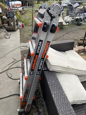 Epic Little Giant Ladder with Ratchet Levelers, Safety Rails 300lb ...