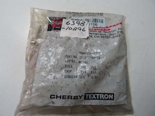 RIVET RIVETS BOLT CHERRY TEXTRON MS00354-0810 /#8 M6L 9503 | eBay