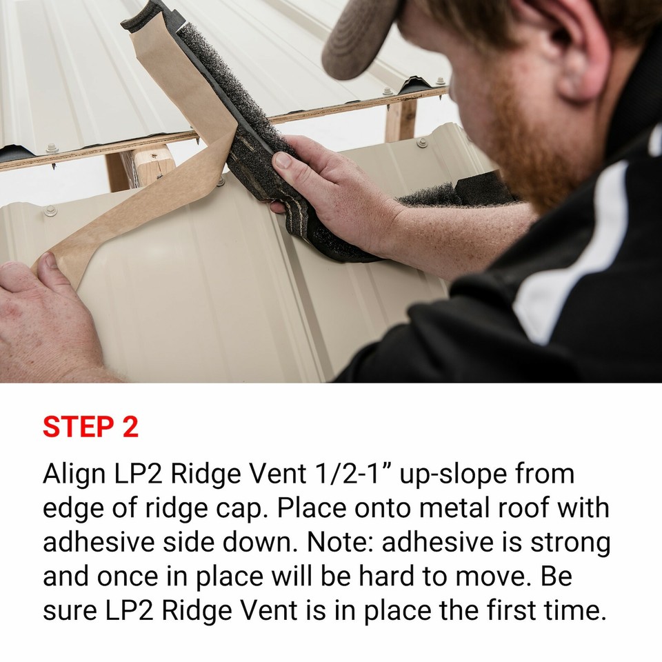 25 QTY - LP2 Metal Roof Ridge Vent Closures, 36" Long x 3/4" High Rib 9 ...