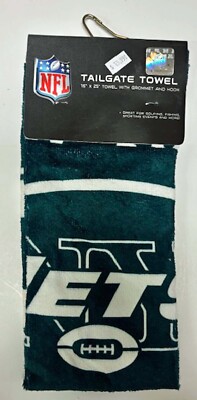 Brand New NFL New York Jets 16 X 25 Tailgate Golf & Sport Towel hook ...
