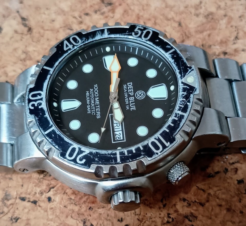 RARE! Deep BLUE Men's PRO SEA DIVERS WATCH! 45mm AUTOMATIC 1000 meters ...