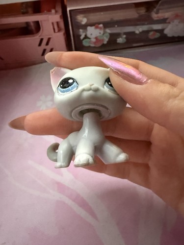 Littlest Pet Shop LPS Authentic #246 Grey Shorthair Cat (ears and eyes ...