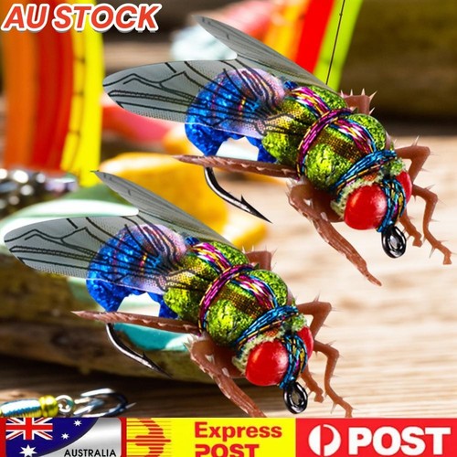 2Pcs Bionic Fly Fishing Bait Fly Floating Lures Fishing Tackles Fishing ...