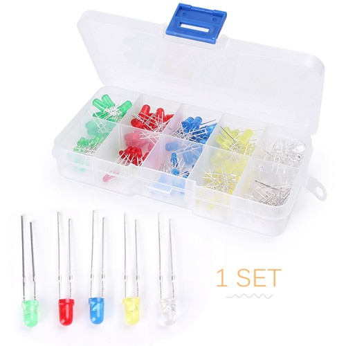 150pcs 3mm 5mm LED Light White Red Green Yellow Assorted Emitting Diode ...