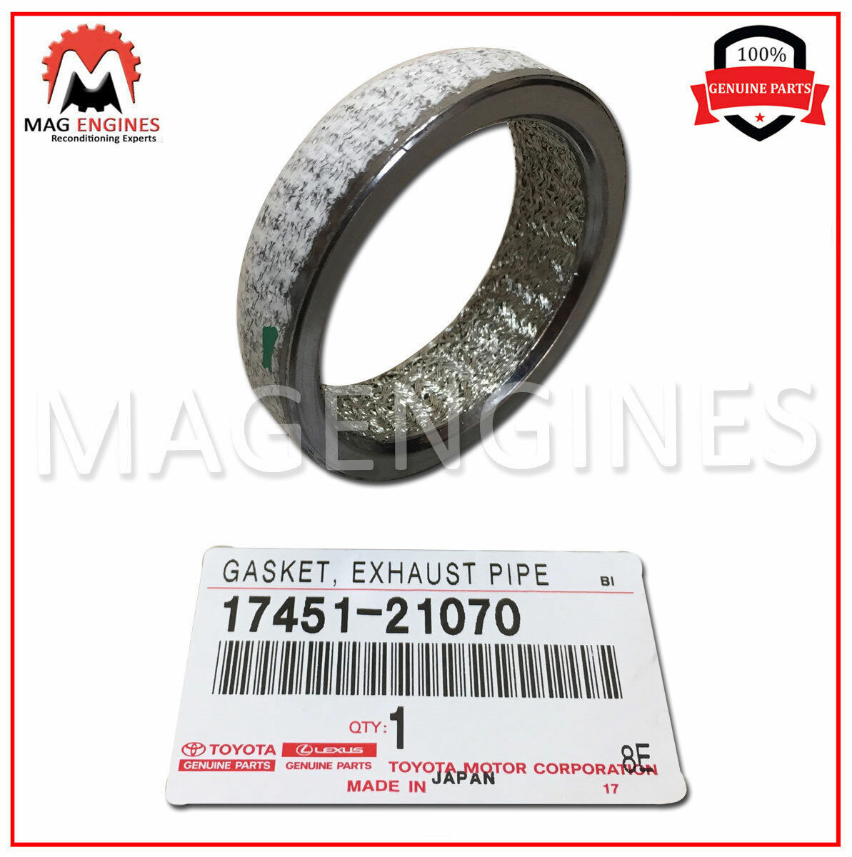 17451-21070 GENUINE OEM EXHAUST PIPE GASKET 1745121070 | eBay