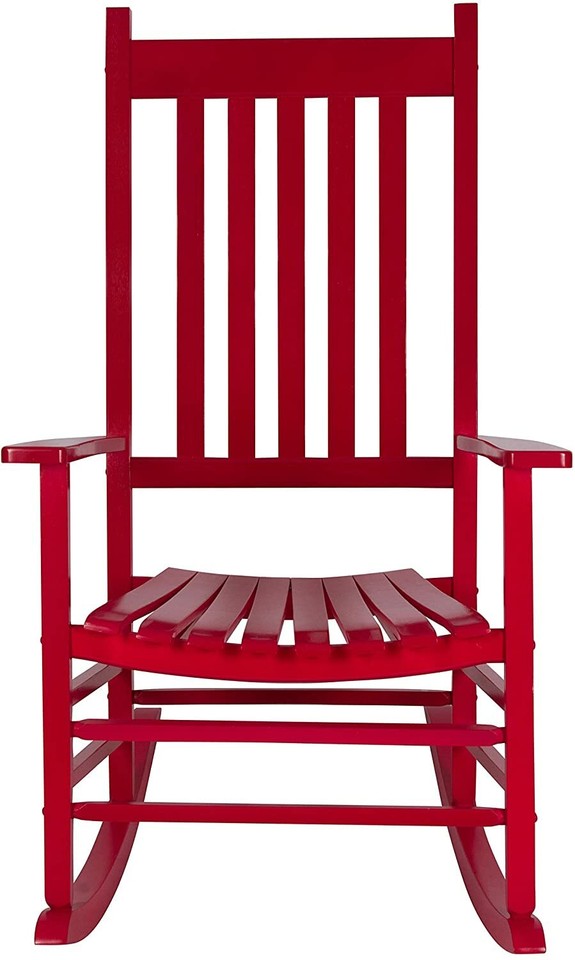 Red Rocking Chair Outdoor Porch Furniture Paint Wooden Rocker Seat Deck ...